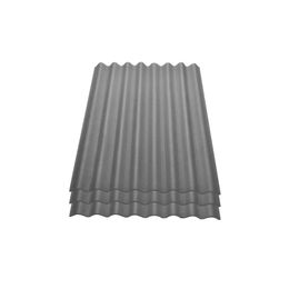 3er Pack ONDULINE&reg; Easyline&reg; Platte intensiv grau 1000 x 760 x 2,6 mm Profil 95/38