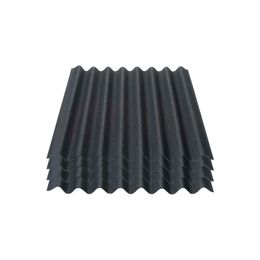 4er Pack ONDULINE&reg; Easyline&reg; Platte intensiv schwarz 1000 x 760 x 2,6 mm Profil 95/38