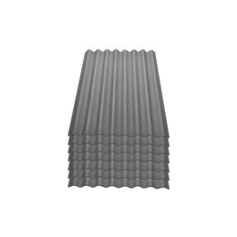 7er Pack ONDULINE&reg; Easyline&reg; Platte intensiv grau 1000 x 760 x 2,6 mm Profil 95/38