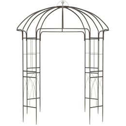 CLP Gartenpavillon wetterfest Keira, Rosenbogen mit Rankhilfe, 270x200 cm, Stahlgestell pulverbeschichtet, stabil & dekorativ f&uuml;r Terrasse