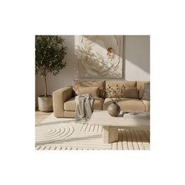 KADIMA DESIGN Hochflorteppich RIGI, im Skandi-Boho-Stil, Creme, 280 x 370 cm