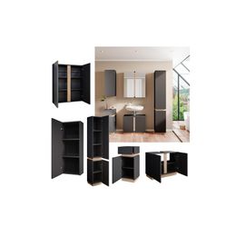 VICCO Badm&ouml;belset Gloria Anthrazit Sonoma modern Badezimmer Spiegelschrank WaschtischunterschrankHochschrank Midischrank H&auml;ngeschrank