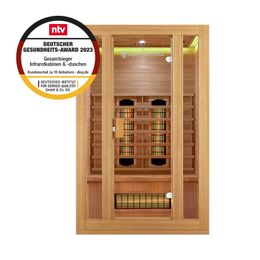 Artsauna Infrarotkabine Nyborg S120V Vollspektrumstrahler & Ambiente LED Beleuchtung &ndash; Kabine f&uuml;r 2