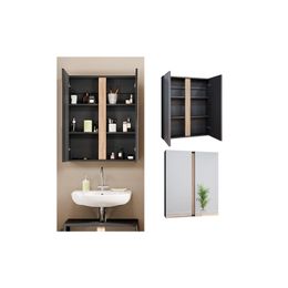VICCO Spiegelschrank Badspiegel Badezimmerschrank Gloria Anthrazit Sonoma 70 x 84 cm modern Badezimmer 2 T&uuml;ren