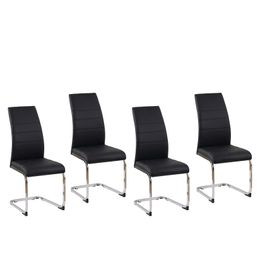 HTI-Living Esszimmerstuhl SallyC Kunstleder 4er-Set Schwarz