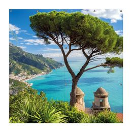 Wallario Gartenposter ca. 120 x 180 cm Italienische K&uuml;ste