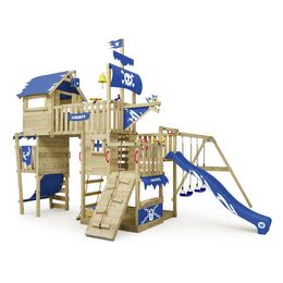 Spielturm Smart Discovery - Abenteuer Spielplatz mit Kletterwand Sandkasten und Rutsche f&uuml;r den Garten - Massivholz Qualit&auml;t - Wickey