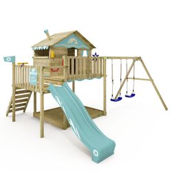 Stelzenhaus Smart Coast mit Rutsche - Massivholz Spielturm inkl. Schaukelanbau - Sandkasten f&uuml;r den Garten - Wetterfestes Spielparadies - Wickey