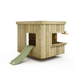 CubicCabin Spielhaus mit Flachdach - Modernes Holz-Spielger&auml;t f&uuml;r den Garten mit Rutsche und Spieltelefon - Sicher langlebiges Massivholz - Wickey