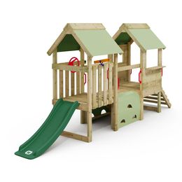 Sicherer Kletterturm f&uuml;r Kleinkinder - Spielturm mit Rutsche & Kletterwand - 60 cm Plattformh&ouml;he - Massivholz Abenteuerspielplatz - Wickey