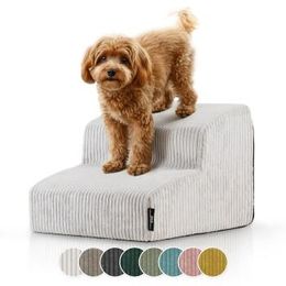 Rohrschneider &reg; Haustiertreppe mit rutschfester Unterseite und abnehmbarem Cordbezug beige