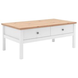 Mid.you Couchtisch, Wei&szlig;, Holzwerkstoff, 2 Schublade(n) Schubladen, rechteckig, eckig, 60x40x100 cm, Wohnzimmer, Wohnzimmertische, Couchtische