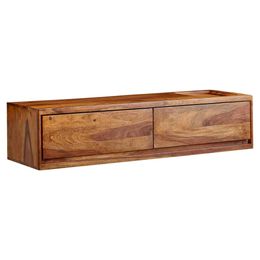 Mid.you Lowboard, Sheesham, Holz, Sheesham, massiv, 2 Schublade(n) Schubladen, 108x25x34 cm, h&auml;ngend, handgemacht, Holzm&ouml;bel, Kleinm&ouml;bel Holz, Holzkommoden, Lowboards Holz