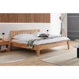 Mid.you Bett, Kernbuche, Holz, Kernbuche, massiv, H&ouml;he ca. 43 cm, 180x200 cm, sichtbare Massivholzteile, Schlafzimmer, Betten, Doppelbetten