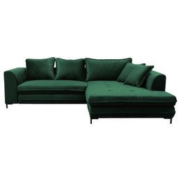 P & B Eckschlafsofa, Gr&uuml;n, Metall, 4-Sitzer, F&uuml;llung: Schaumstoff, 277x187 cm, Made in EU, R&uuml;cken echt, Armteil rechts, Wohnzimmer, Sofas & Couches, Schlafsofas, Schlafsofas mit Bettkasten