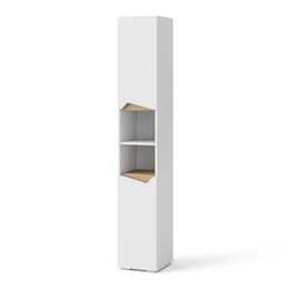 VICCO Badschrank, Wei&szlig;, Eiche Artisan, Holzwerkstoff, 6 F&auml;cher, Rechteckig, 30x180x35 cm, Badezimmer, Badezimmerschr&auml;nke, Hochschr&auml;nke