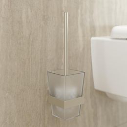 Villeroy & Boch Villeroy und Boch Elements Striking Toilettenb&uuml;rstengarnitur TVA15201700064 94x340x118mm, Glas satiniert, mit WC-B&uuml;rste, brushed nickel black