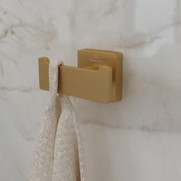 Villeroy & Boch Villeroy und Boch Elements Striking Doppel-Handtuchhaken TVA15201200076 brushed gold, 80x44x45mm
