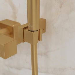 Villeroy & Boch Villeroy & Boch Universal Showers Handbrausehalter TVC00045900076 eckig, Wandmontage, brushed gold