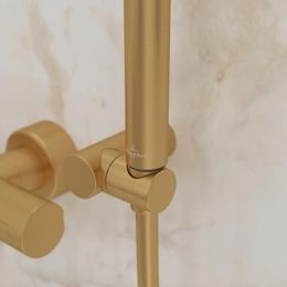 Villeroy & Boch Villeroy & Boch Universal Showers Handbrausehalter TVC00045800076 rund, Wandmontage, brushed gold