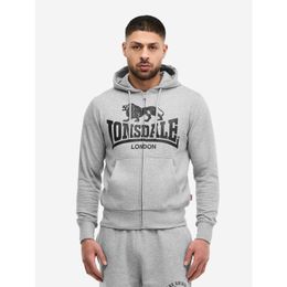 Lonsdale Herren Kapuzensweatjacke mit Rei&szlig;verschluss schmale Passform KRAFTY
