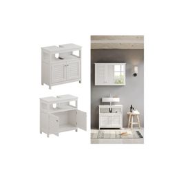 VICCO Waschtischunterschrank Riad, 60 x 60 cm, Wei&szlig;, 2 T&uuml;ren, Zwischenablage, Badezimmer
