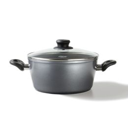 Stoneline XXL Kochtopf 28 cm, mit Deckel, Induktion, Aluguss, beschichtet mit echten Steinpartikeln, grau, beschichteter Kochtopf gro&szlig;, 28cm Durchmesser, antihaftbeschichtet
