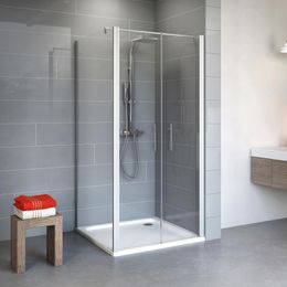Schulte Eckdusche mit Pendelt&uuml;r 'Alexa Style 2.0' teilgerahmt, aluminiumfarben, 80 x 192 x 80 cm