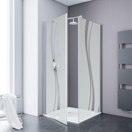 Schulte Eckdusche mit Dreht&uuml;r 'ExpressPlus - Alexa Style 2.0' inkl. Seitenwand und Duschwanne flach 90 x 90 x 192 cm, mit Knopfgriff