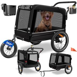 Kesser&reg; Hundeanh&auml;nger Boxer 3-in-1 Hundebuggy & Jogger Fahrradanh&auml;nger gro&szlig; ca. 240 Liter Volumen, gefedert, 360&deg; Grad Vorderrad, 600D Oxford Canvas, SmartSpace Concept, maximale Belastbarkeit: 40 kg