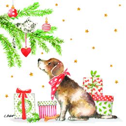 Servietten CHRISTMAS DOG