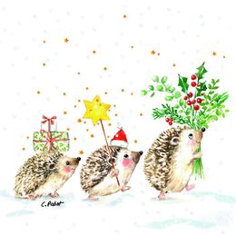 Servietten Christmas Hedgehogs