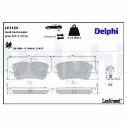 DELPHI Bremsbelagsatz, Scheibenbremse lp3159 f&uuml;r Mercedes