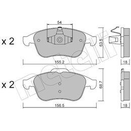 METELLI Bremsbelagsatz, Scheibenbremse 2208030 f&uuml;r RENAULT