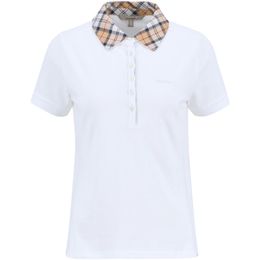 Barbour Poloshirt Malvern White/Hessian (Gr&ouml;&szlig;e: 16)