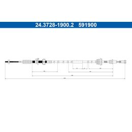 ATE Seilzug, Kupplungsbet&auml;tigung 24372819002 f&uuml;r TOYOTA