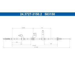 ATE Seilzug, Feststellbremse 24372731502 f&uuml;r HYUNDAI