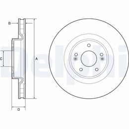 DELPHI Bremsscheibe bg9228c 340mm 28mm f&uuml;r HYUNDAI