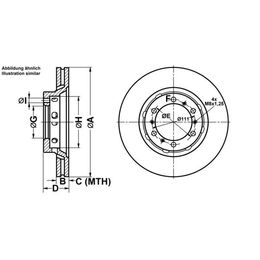 ATE Bremsscheibe 24012402021 bel&uuml;ftet 276mm 24mm f&uuml;r MITSUBISHI