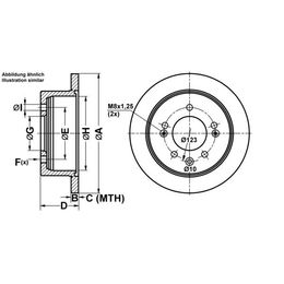 ATE Bremsscheibe 24011003381 voll 262mm 10mm f&uuml;r HYUNDAI