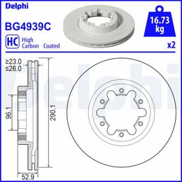 DELPHI Bremsscheibe bg4939c 290mm 26mm f&uuml;r NISSAN (DFAC)