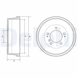 DELPHI Bremstrommel bf628 f&uuml;r TOYOTA