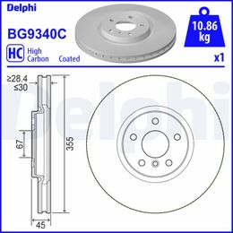 DELPHI Bremsscheibe bg9340c 335mm 30mm f&uuml;r MINI