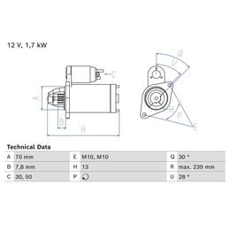 Bosch Starter 0986026350 f&uuml;r Mercedes