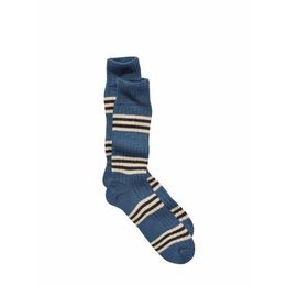 Corgi Herren Wales-Streifen-Socke Blau 80 % Wolle, 20 % Baumwolle