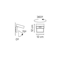 Vibia Alpha 7942 Wandleuchte Graphit 2700K