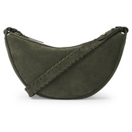 O MY BAG Schultertasche Veloursleder, gr&uuml;ngrau