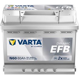 Varta Starterbatterie DYNAMIC EFB 12 V, 60 Ah, 640 A 560500064K262 f&uuml;r Ford Opel Fiat Peugeot Citro&euml;n TOYOTA VW NISSAN Audi HONDA Suzuki