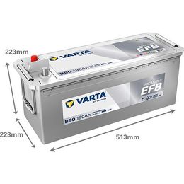 Varta Starterbatterie PROMOTIVE EFB 12 V, 190 Ah, 1050 A 690500105k182 12V 68Ah 1050A f&uuml;r DAF Volvo RENAULT TRUCKS Mercedes