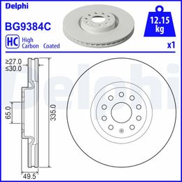 DELPHI Bremsscheibe bg9384c 335mm 30mm f&uuml;r VW (SVW)